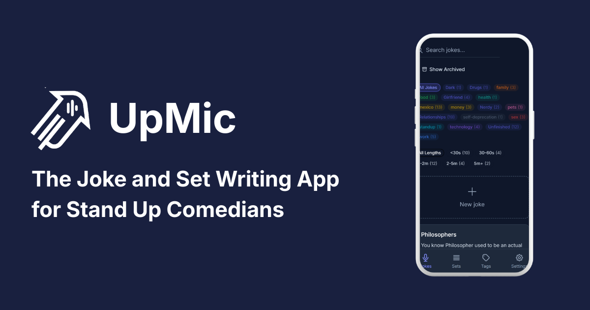 UpMic — The Joke Writing App for Stand-Up Comedians